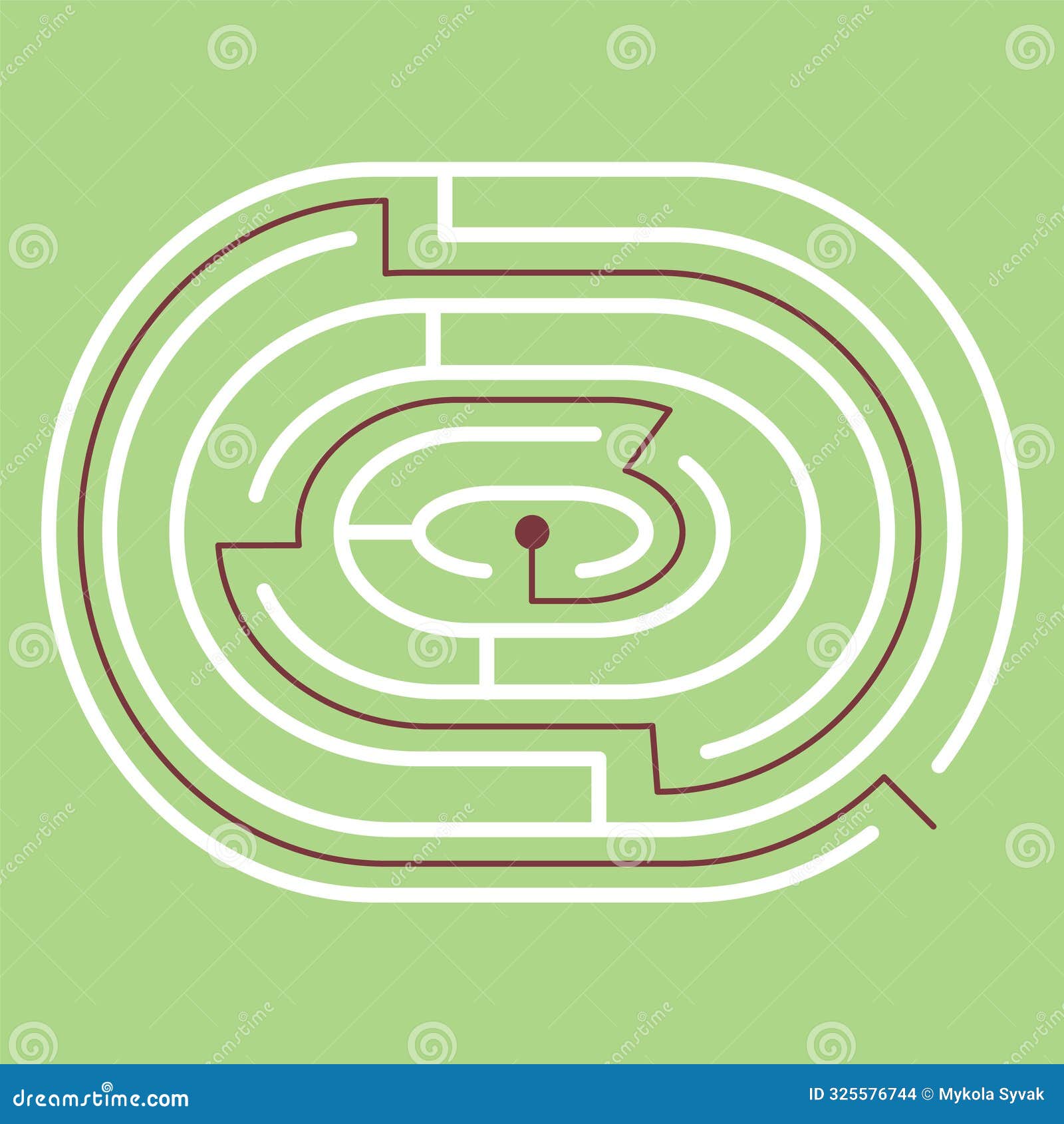 Oval Maze Game Labyrinth Puzzle Stock Illustration - Illustration of ...