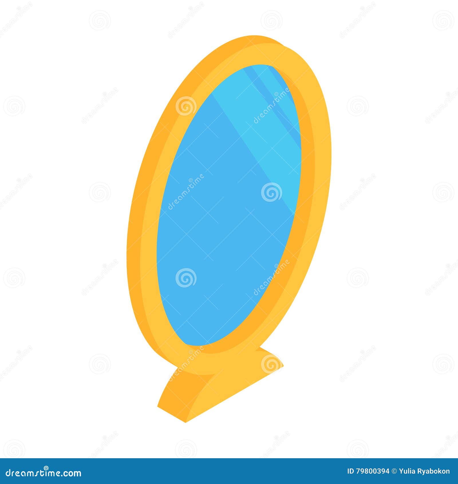 Oval Mirror Isometric 3d Icon Stock Vector - Illustration of glass ...