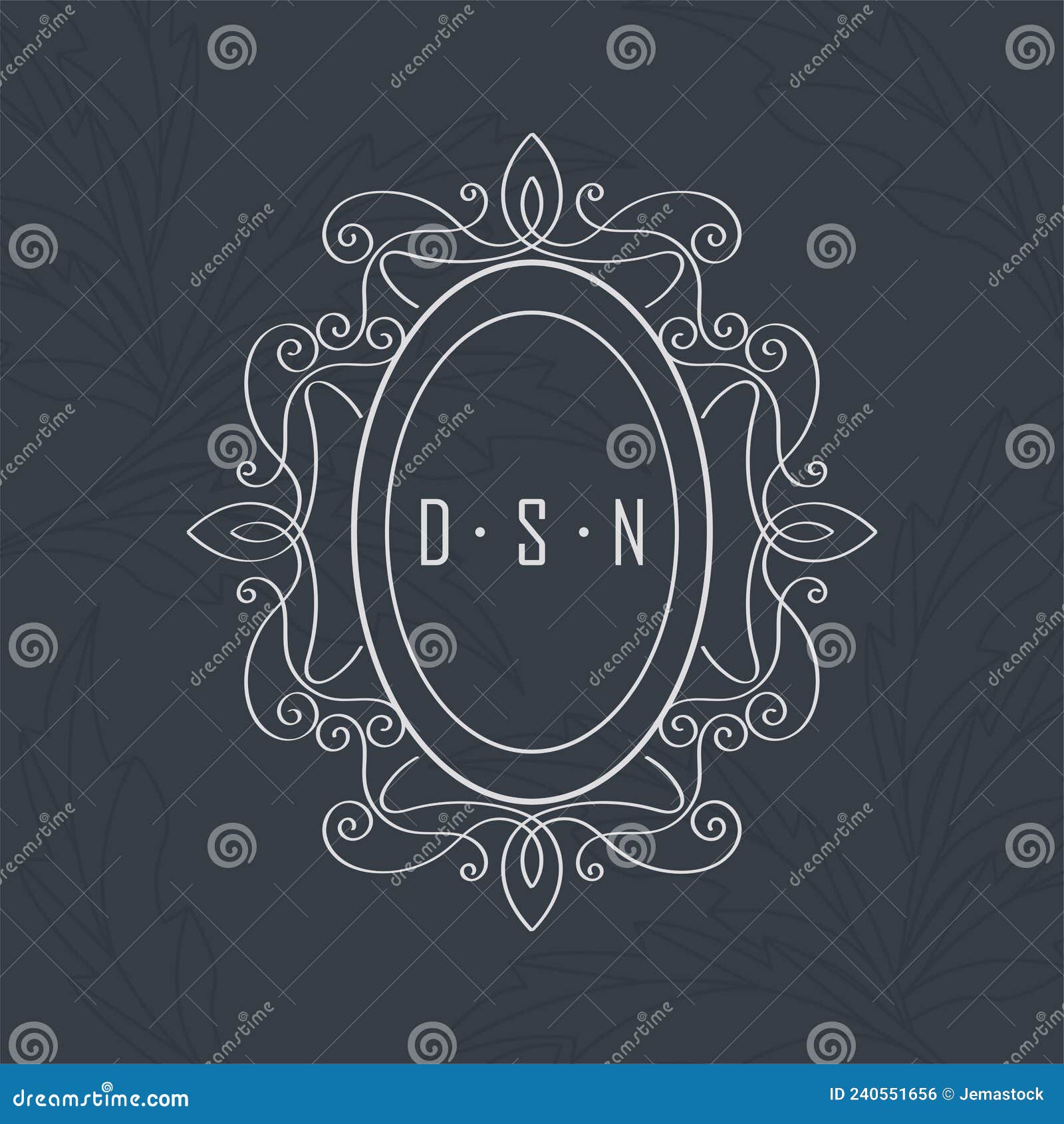 Oval monogram with letters stock vector. Illustration of etching ...