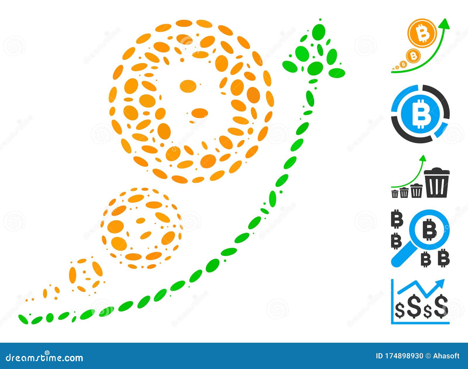 Oval Mosaic Bitcoin Inflation Trend Stock Illustration - Illustration ...