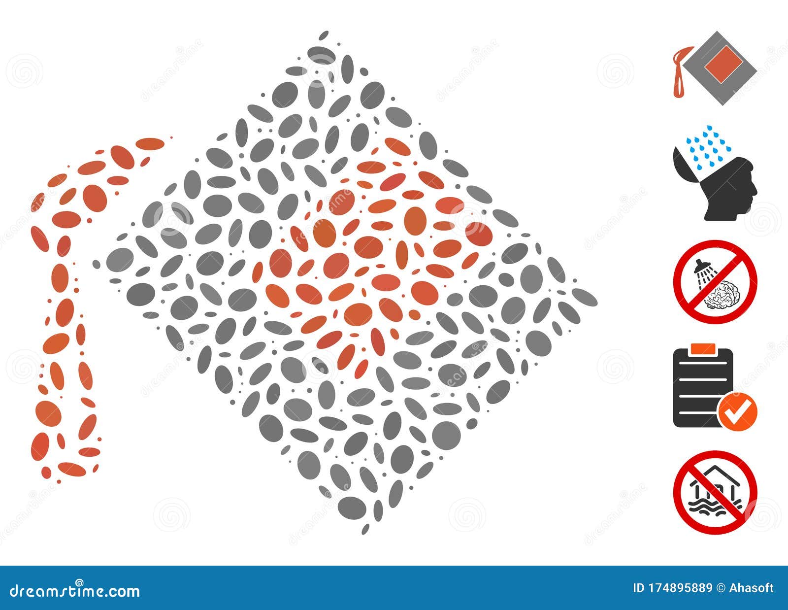 Oval Mosaic Flood Fill stock illustration. Illustration of design ...