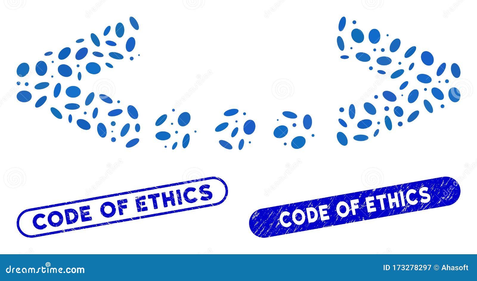 Distress Ethics Seal And Triangle Bifurcation Arrow Left Up Mosaic ...