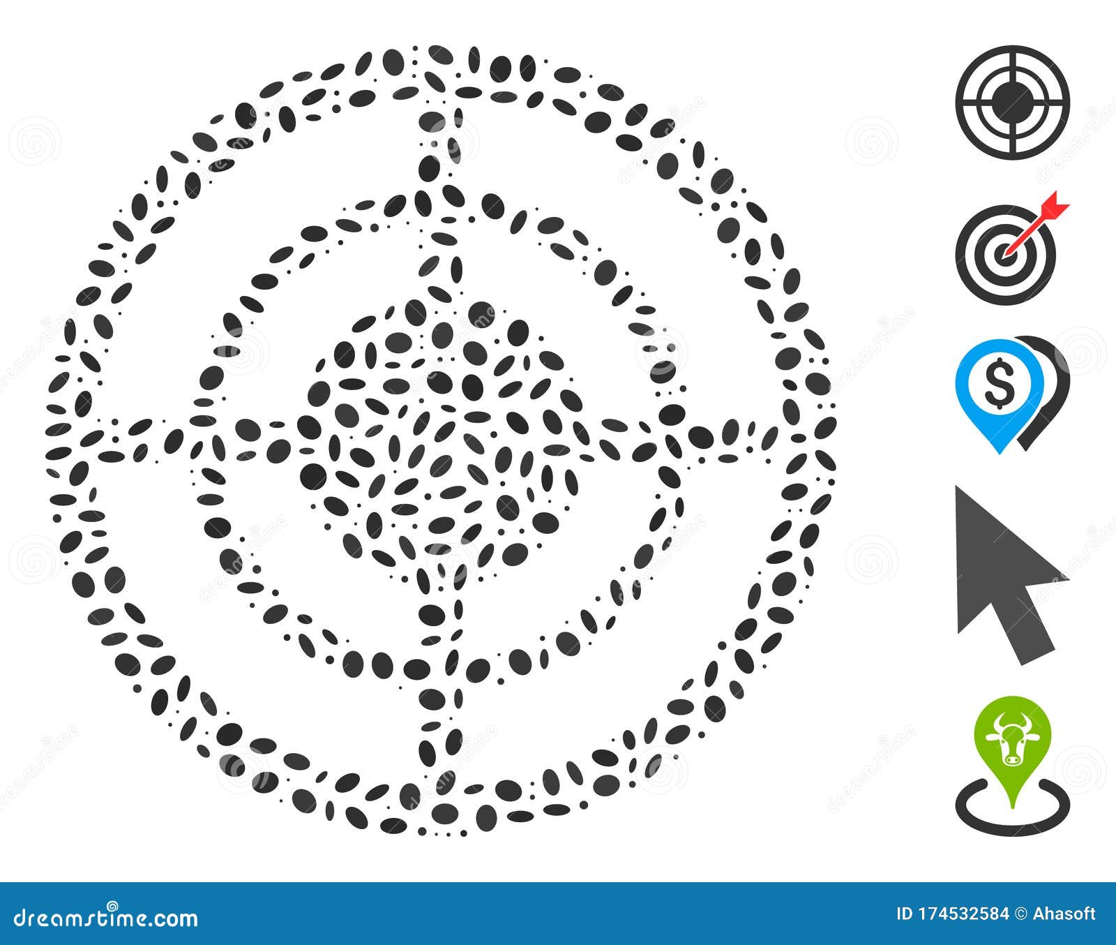 Oval Mosaic Target stock illustration. Illustration of combination ...