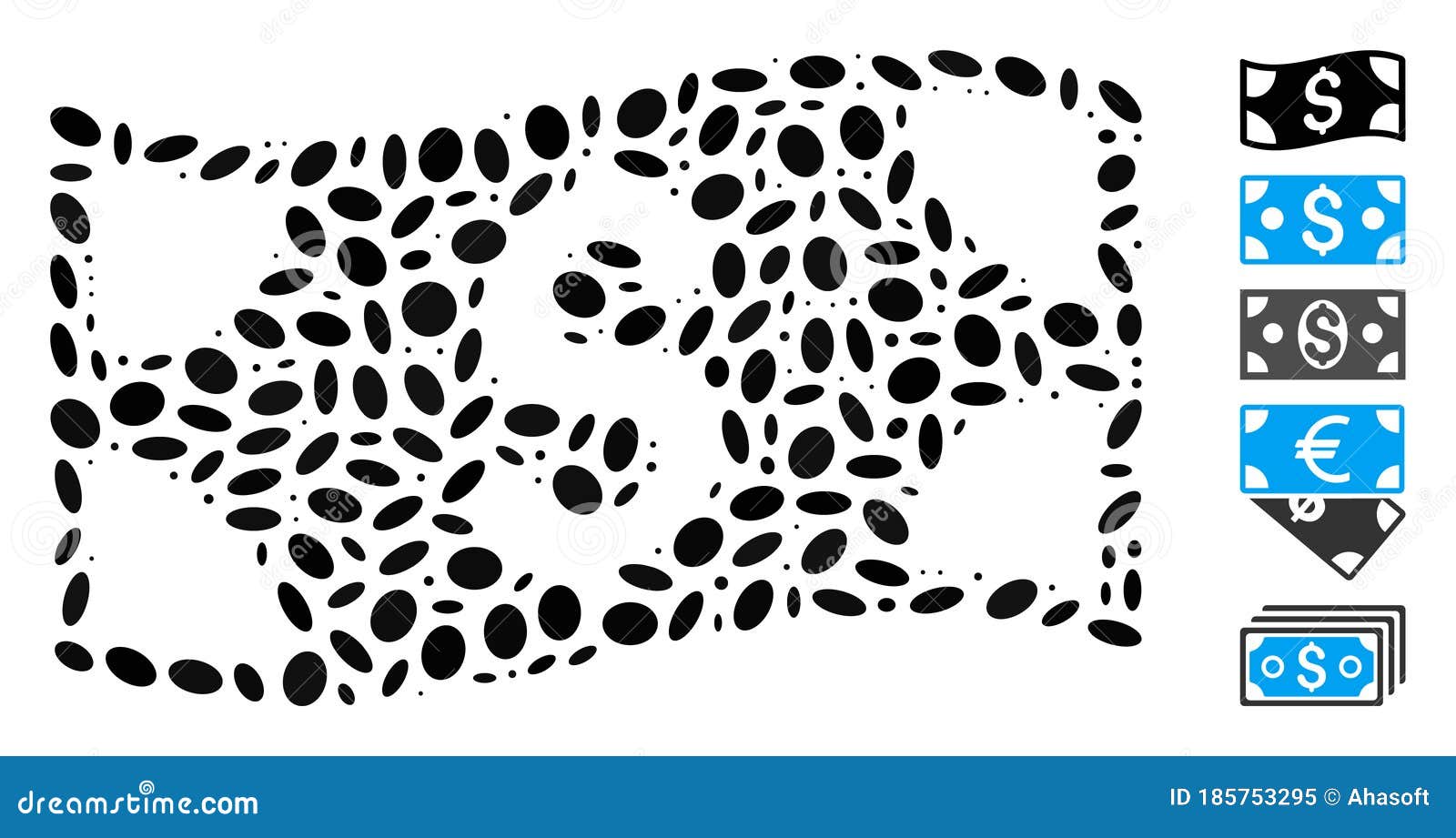 Oval Mosaic Waving Dollar Banknote Stock Illustration - Illustration of ...