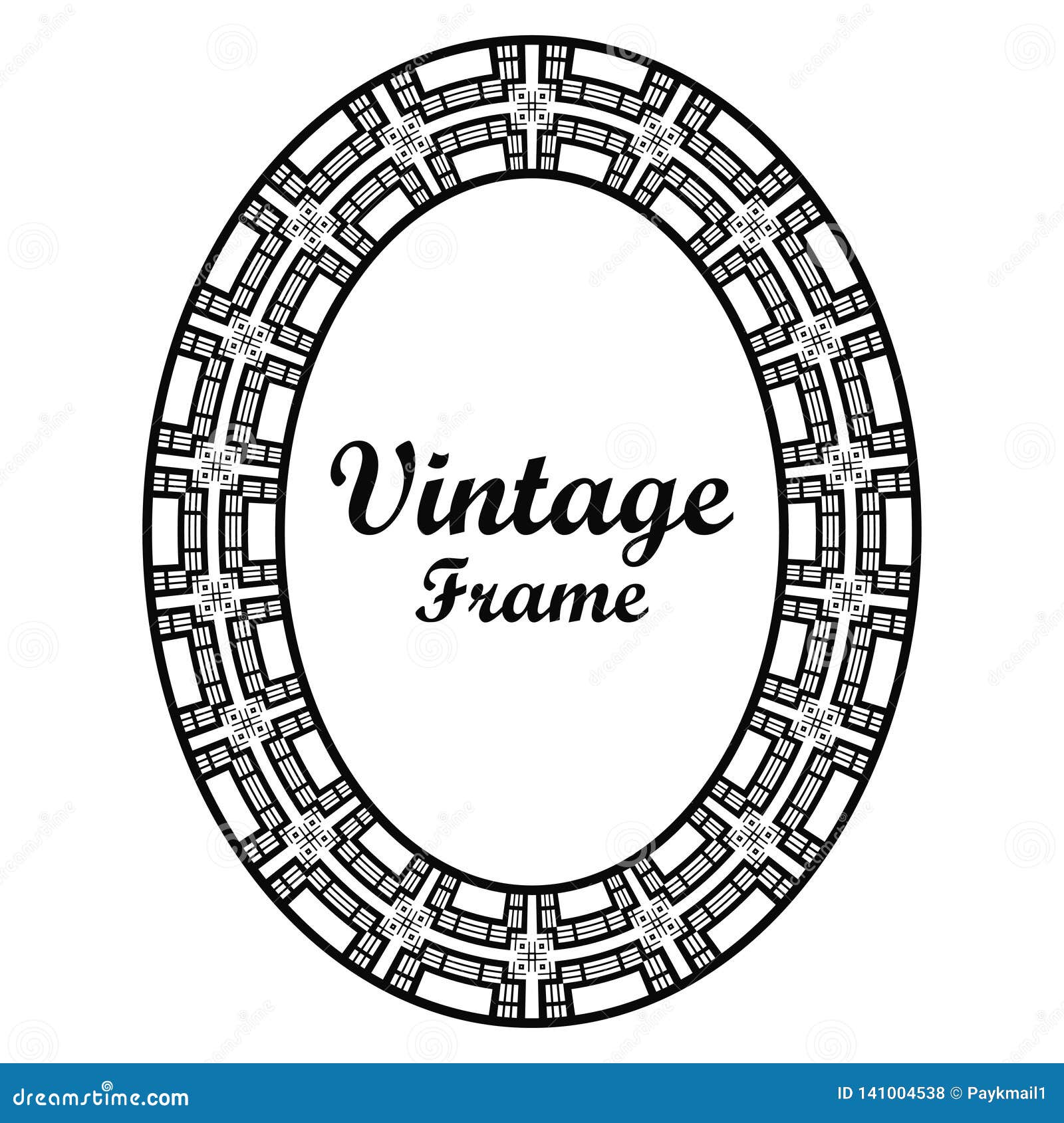 Oval Ornamental Art Deco Frame Stock Vector - Illustration of abstract ...
