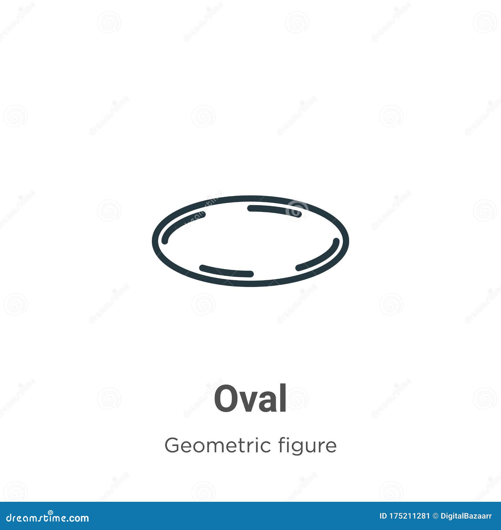 Oval Outline Vector Icon. Thin Line Black Oval Icon, Flat Vector Simple ...