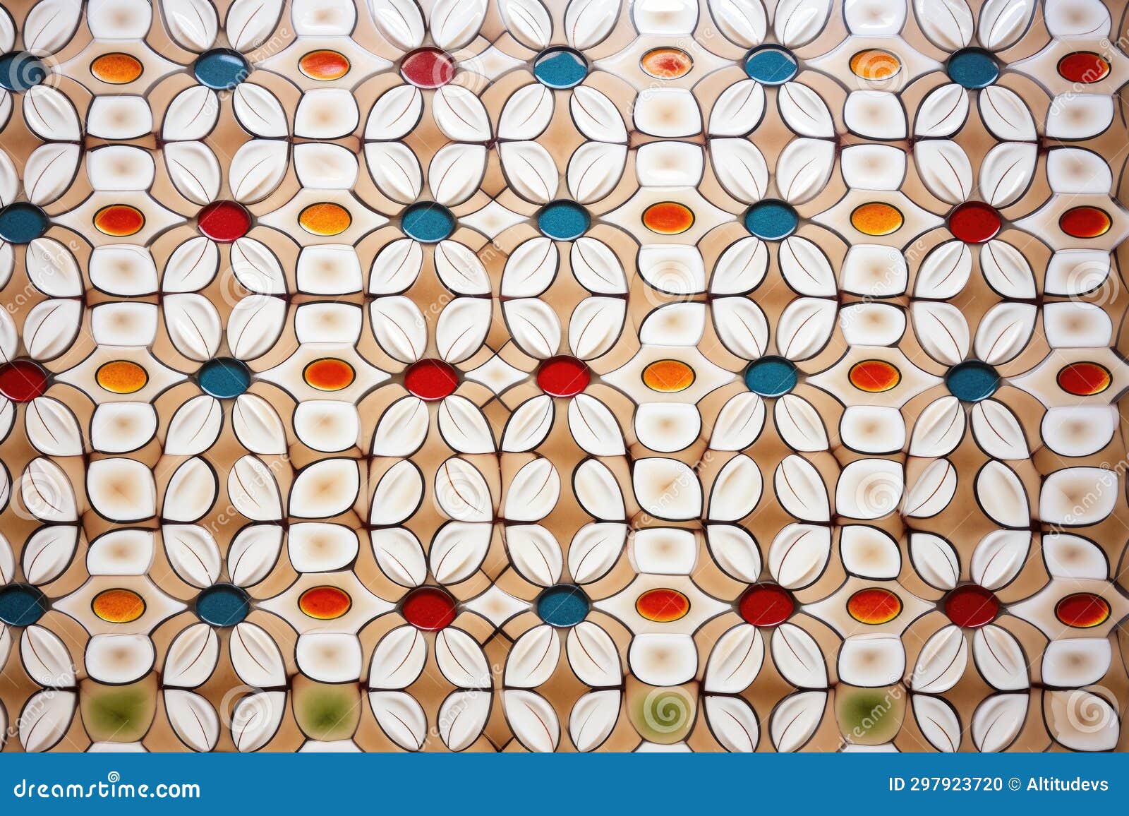 Oval Patterns on Decorative Ceramic Tiles Stock Photo - Image of ...
