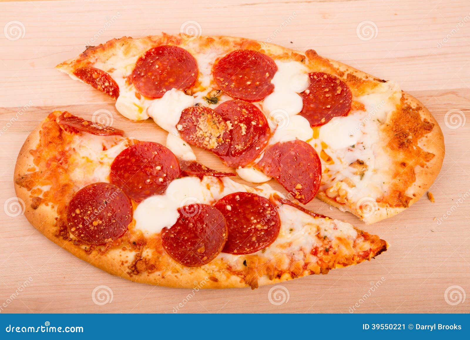 Oval Pepperoni Pizza Cut in Half Stock Image - Image of salami, portion ...