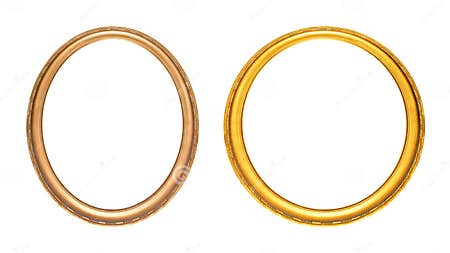 Oval Photo Frame Isolated on White Stock Photo - Image of classical ...