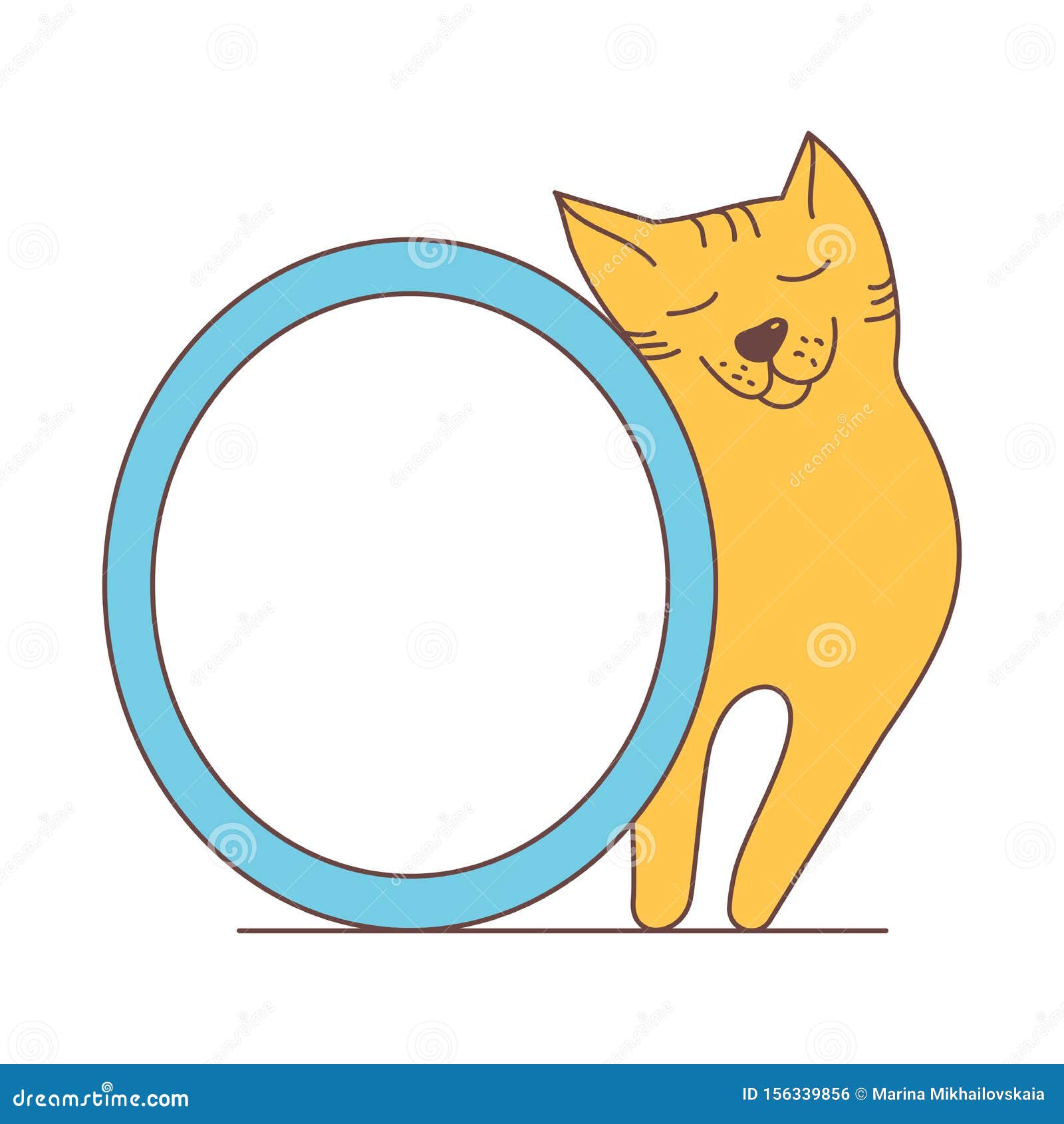 Oval Photo Frame with a Cat. for Album, Decor Stock Vector ...