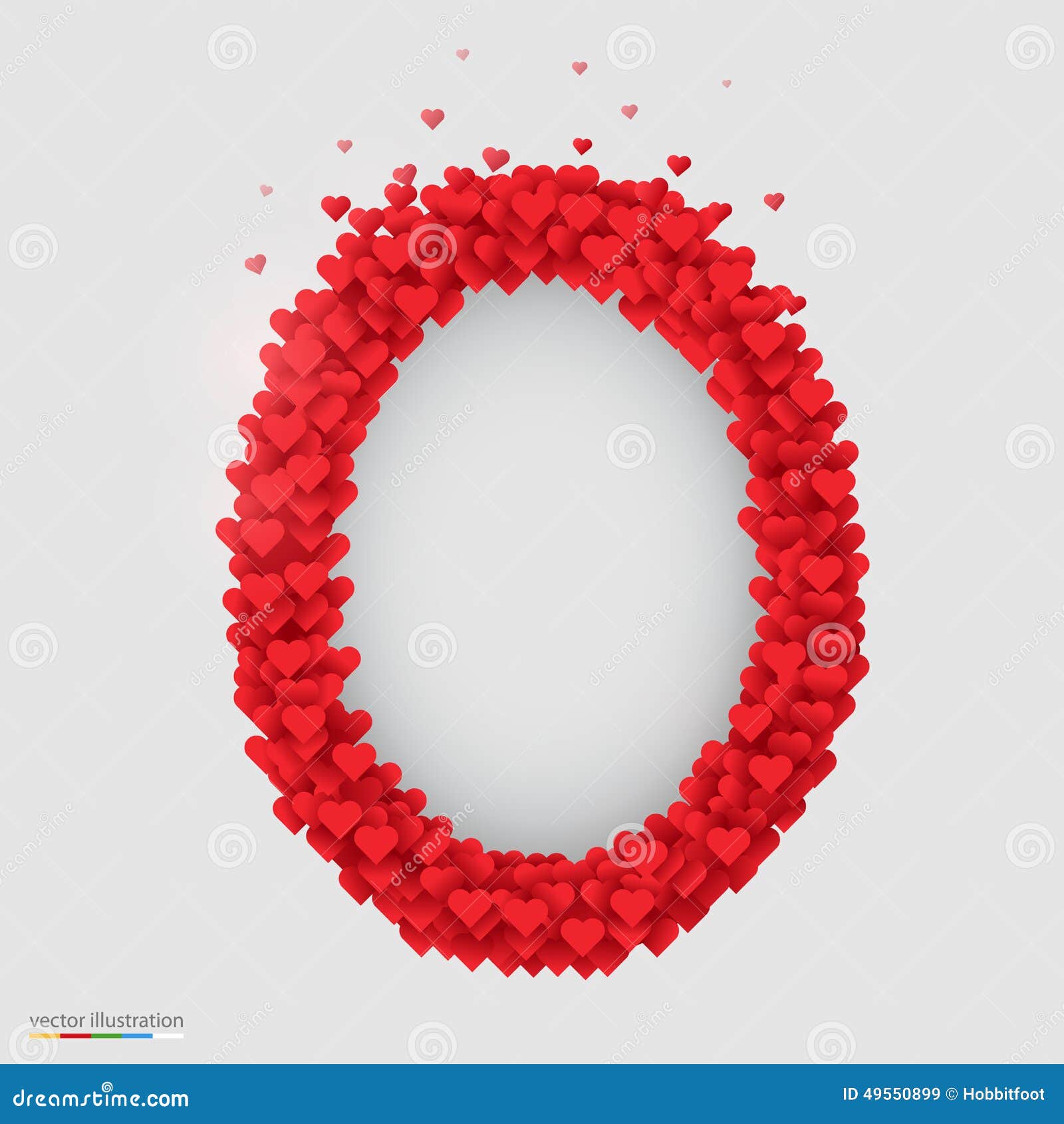 Oval Photo Frame Made of Many Hearts Stock Vector - Illustration of ...