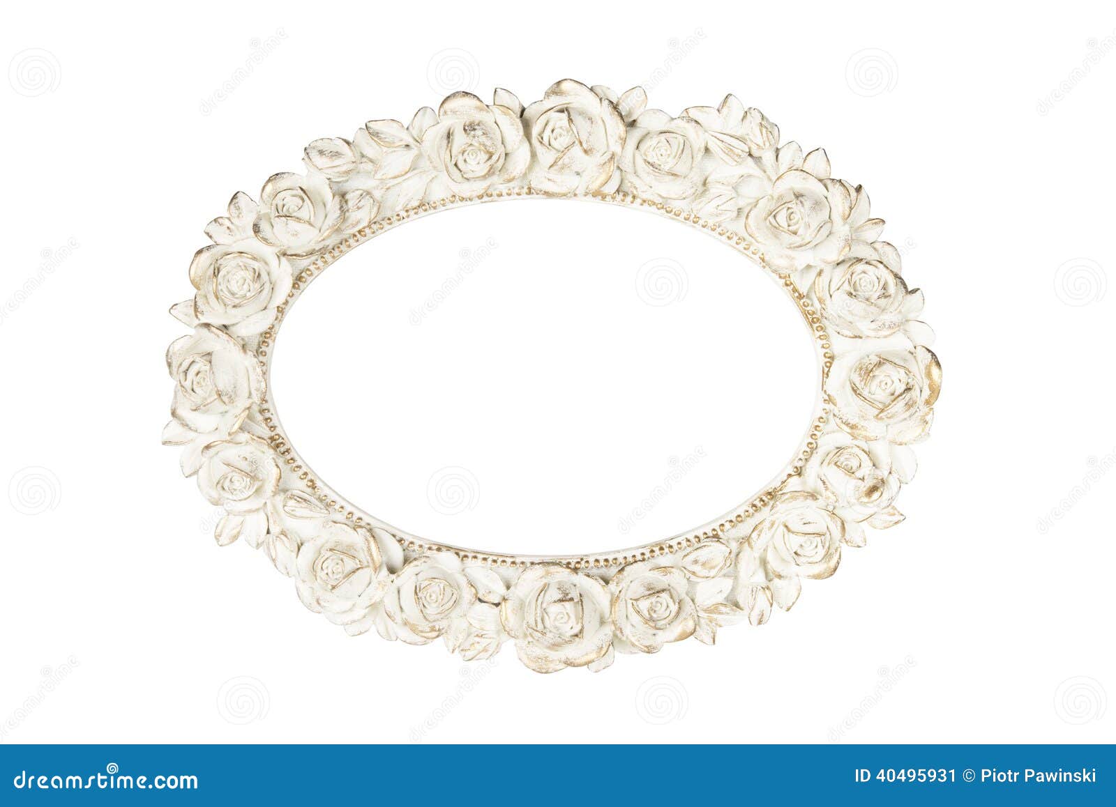 Oval Picture Frame with Rose Decor Stock Image - Image of flora ...