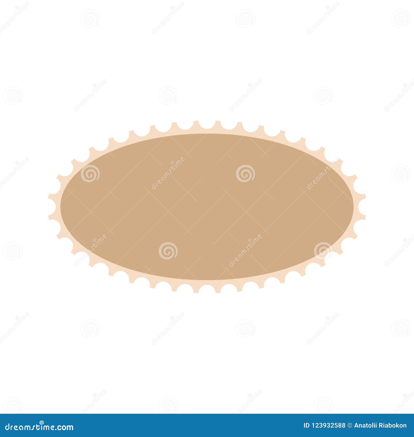 Oval Postage Stamp Icon, Flat Style Stock Illustration - Illustration ...