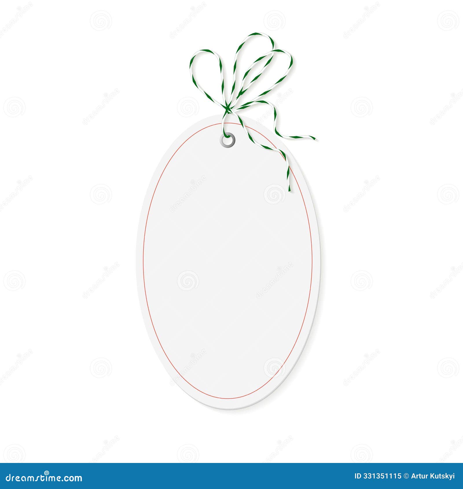 Oval Price Tag with Green String Stock Illustration - Illustration of ...