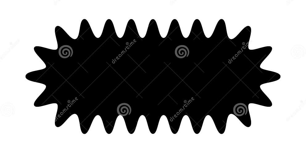 Oval Rectangle Form with Wavy Edges. Rectangular Shape with Wiggly ...