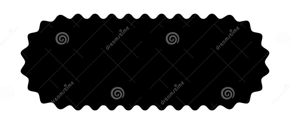 Oval Rectangle Shape with Wavy Edges. Rectangular Shape with Round ...