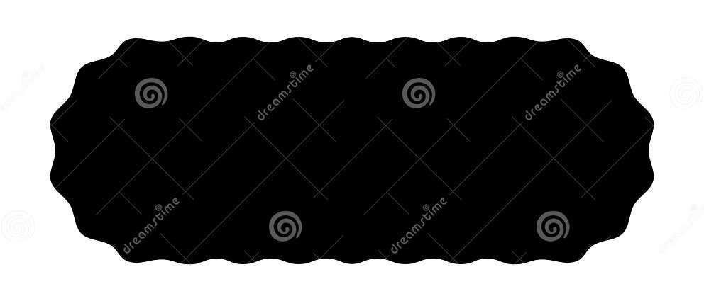 Oval Rectangle with Wavy Edges. Rectangular Shape with Curvy Borders ...