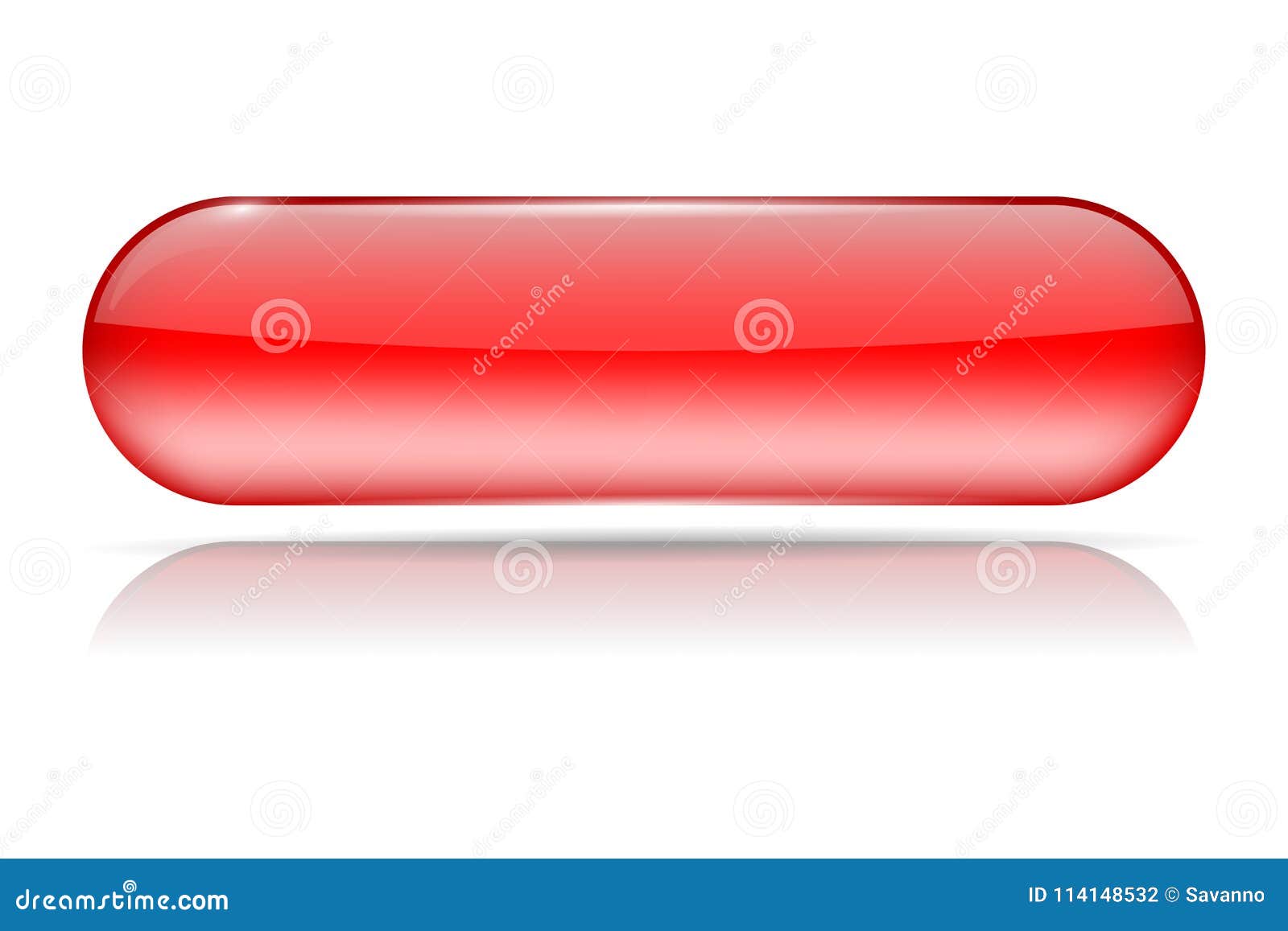 Oval Red Glass Button with Reflection Stock Vector - Illustration of ...