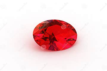 Oval Red Ruby - Photorealistic Ray Traced Render Stock Illustration ...