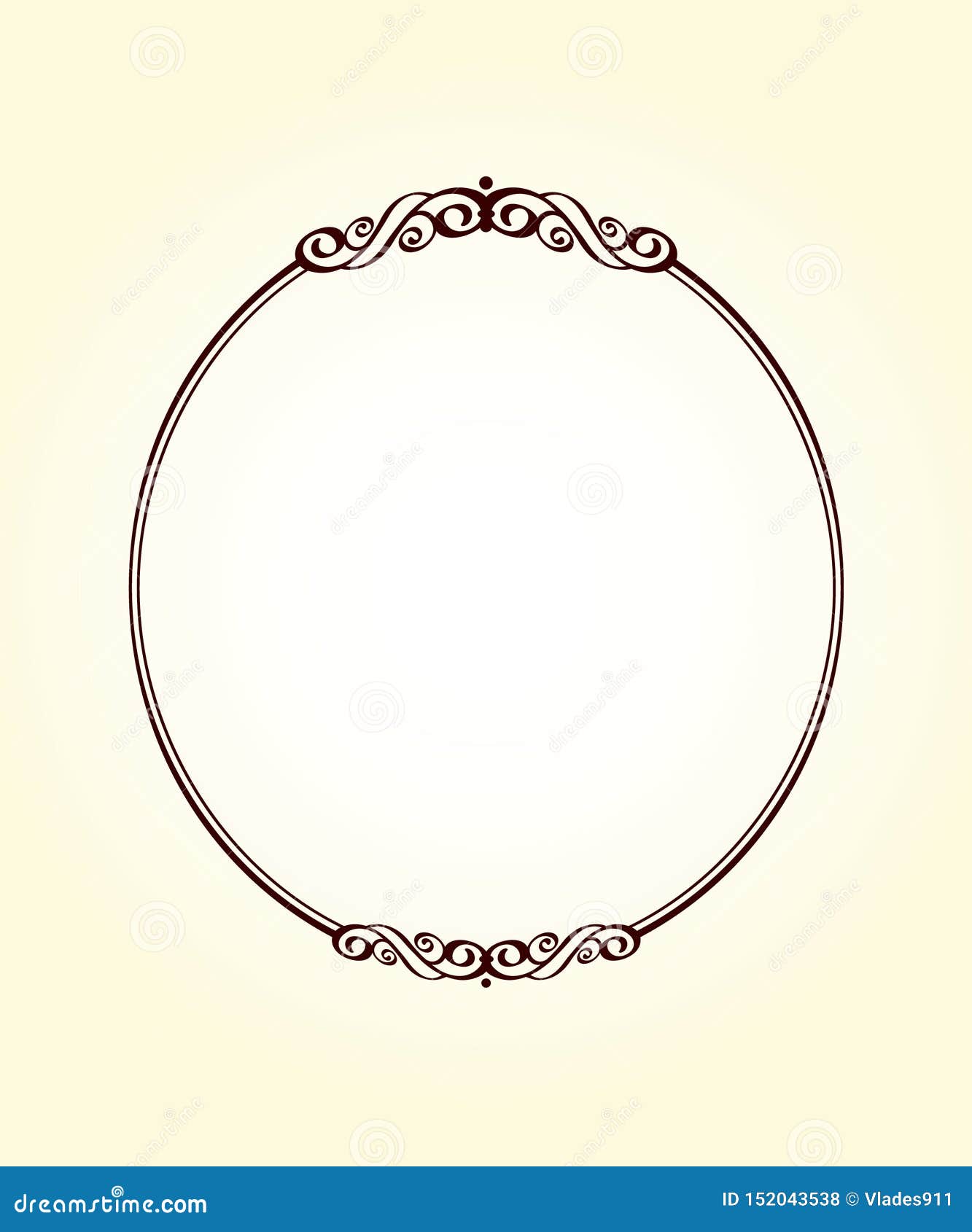 Oval Retro Frame with Place for Text.Vector Illustration Stock Vector ...