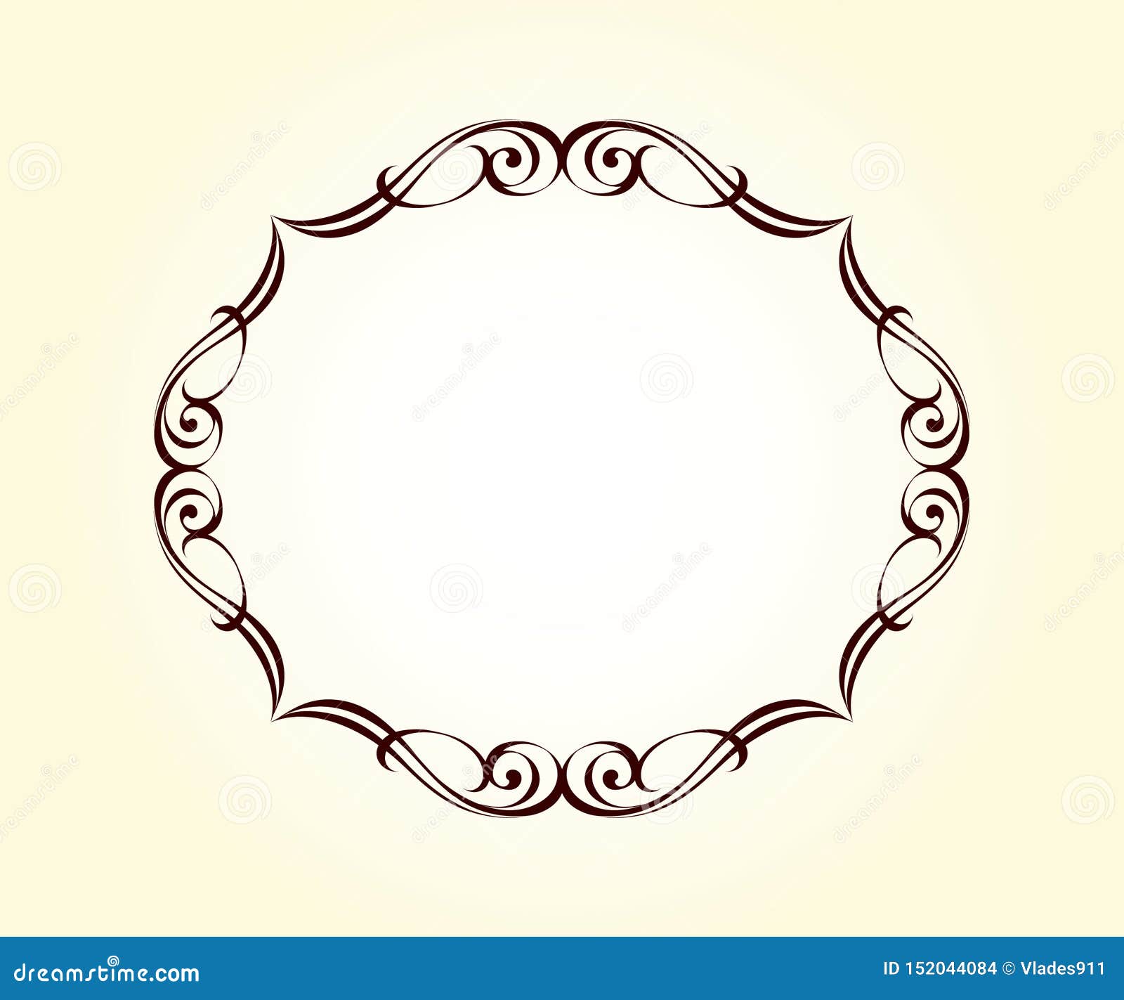 Oval Retro Frame with Place for Text.Vector Illustration Stock Vector ...