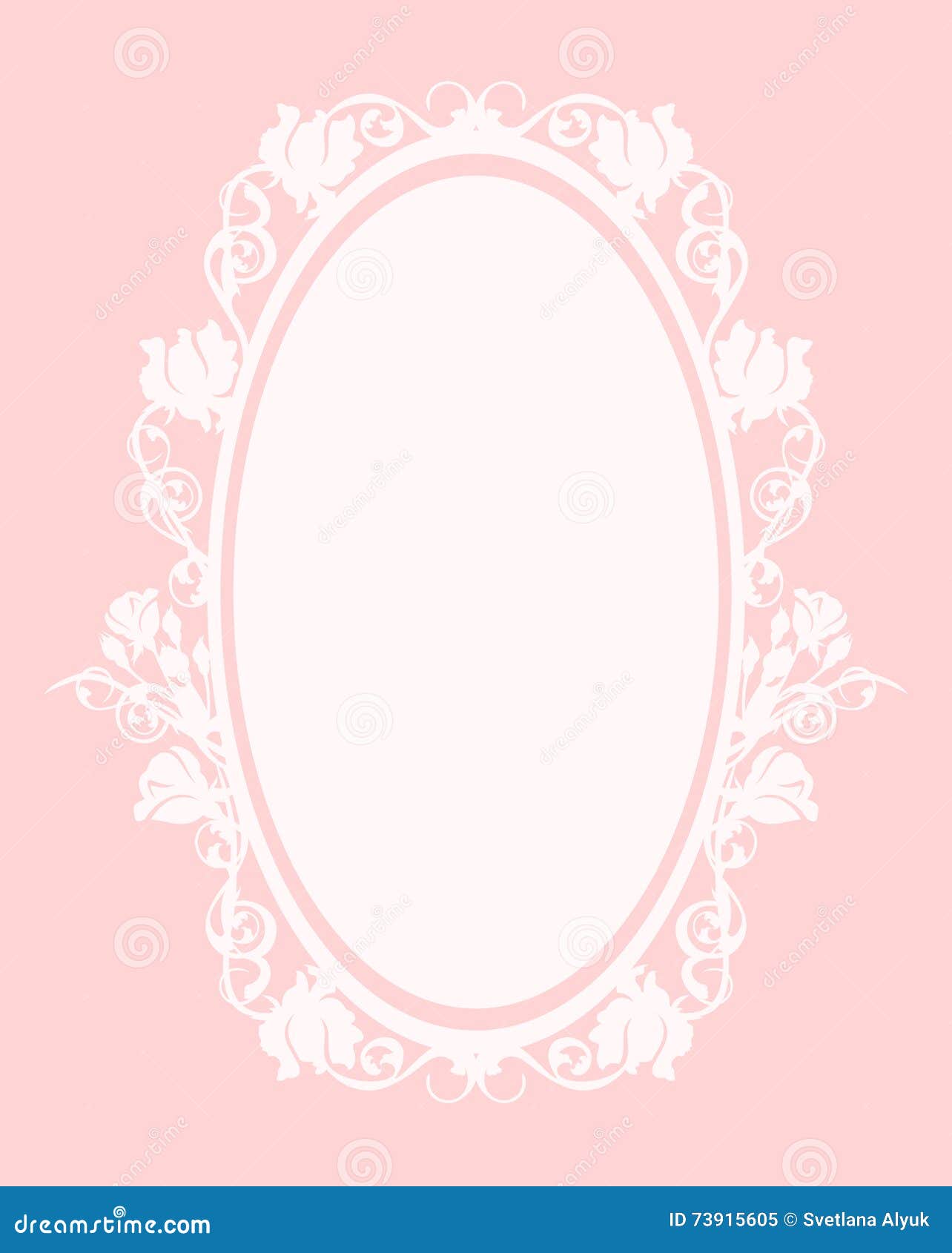Oval roses frame stock vector. Illustration of rose, element - 73915605