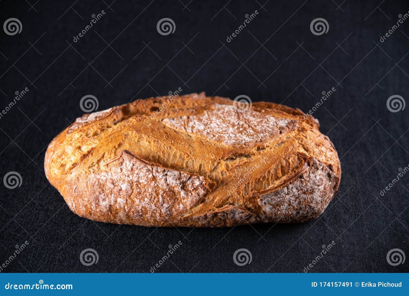 Rustic Bread, Beautiful Golden Crust with Diamond Patterns, Close-up ...