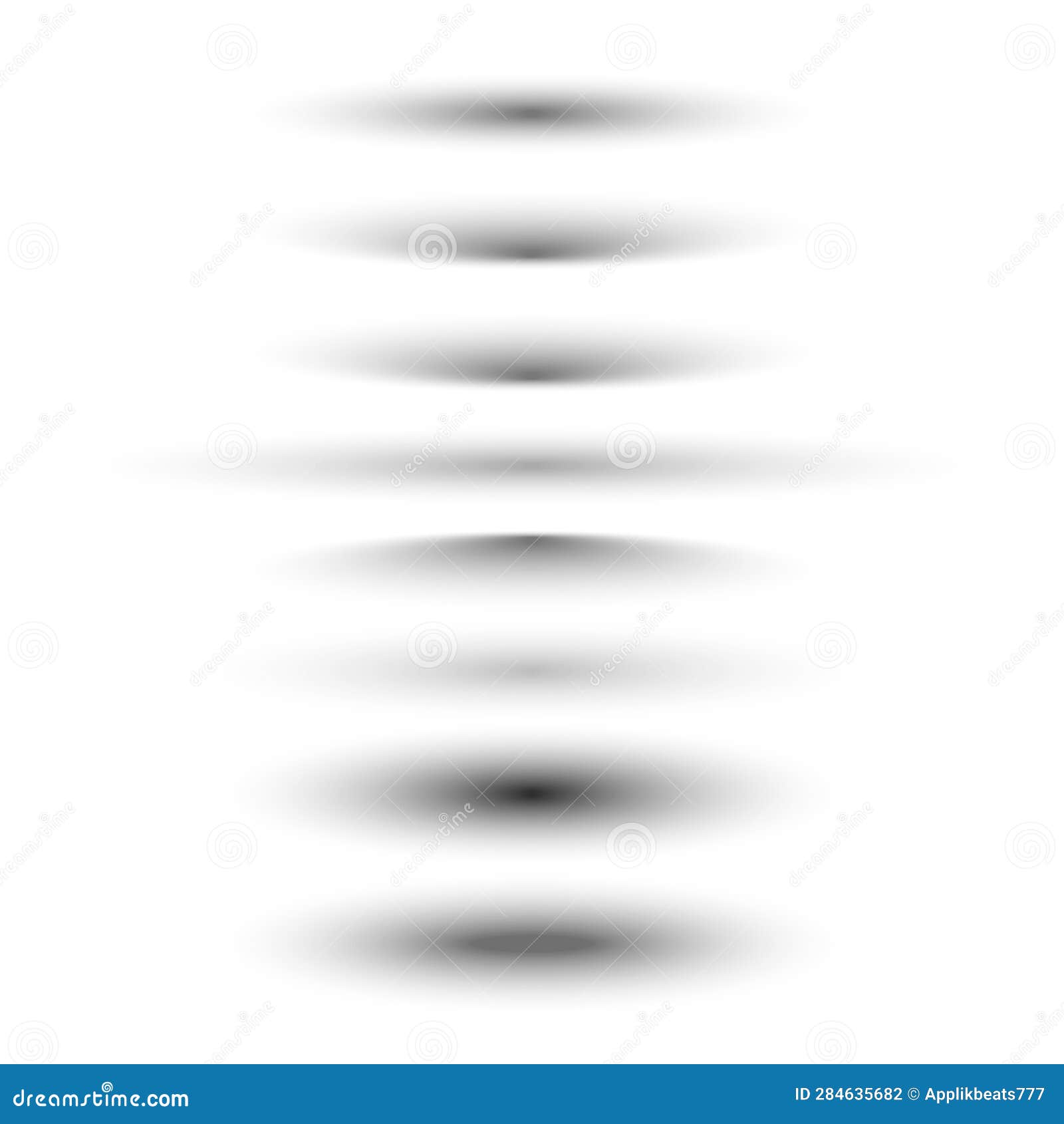 Oval Shadow Dividers Isolated on White. Vector Realistic Creative ...