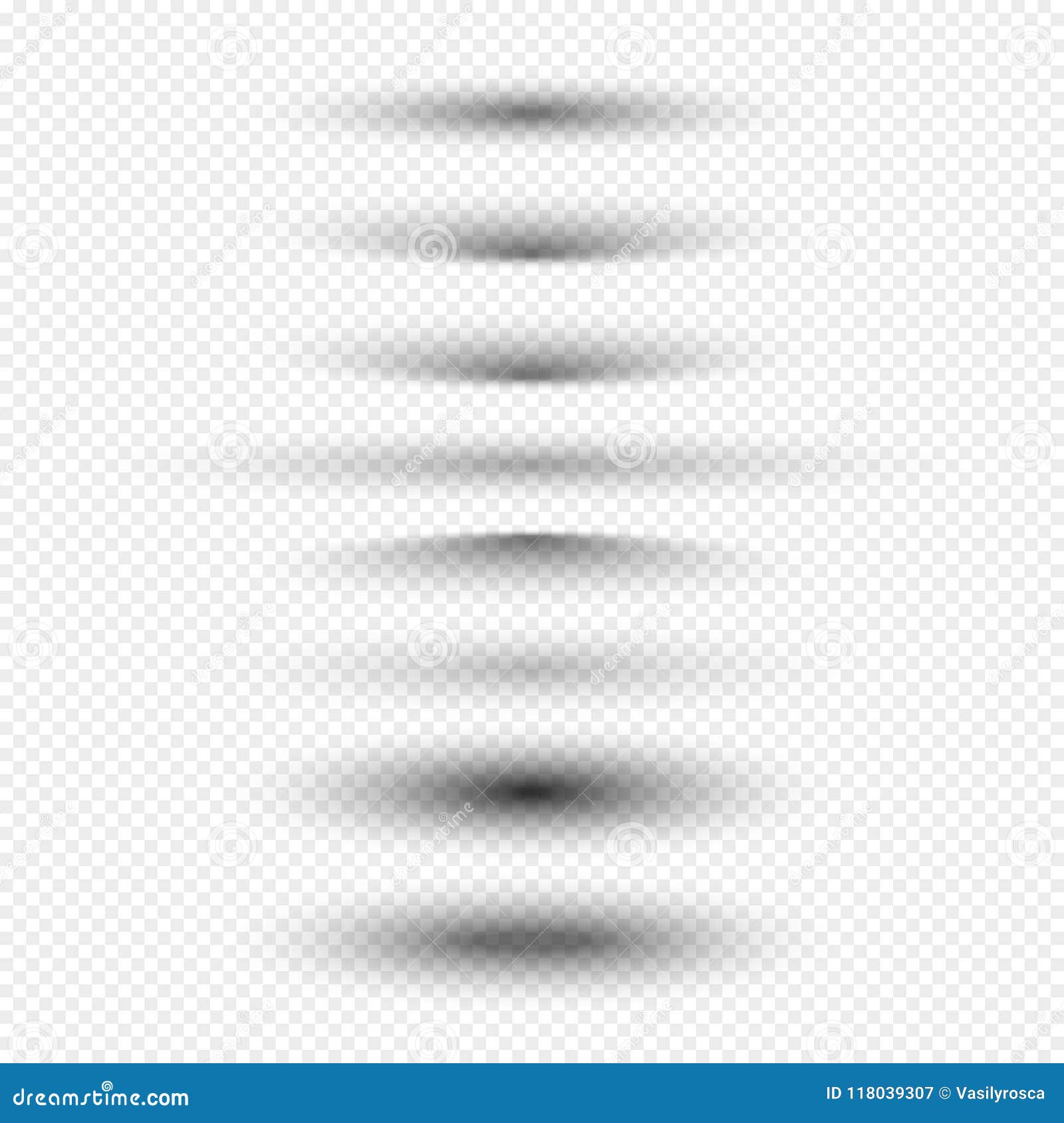 Oval Shadow Dividers Isolated On White. Vector Realistic Creative ...