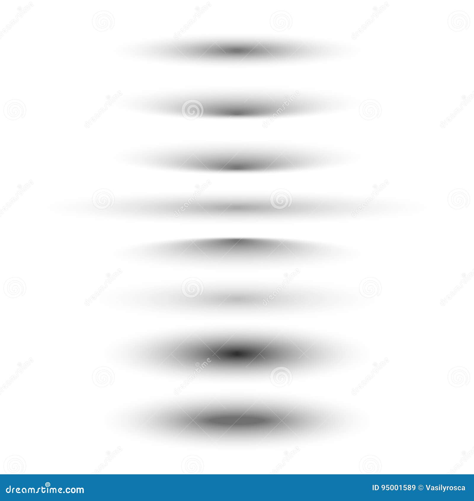 Oval Shadow Dividers Isolated on White. Vector Realistic Creative ...