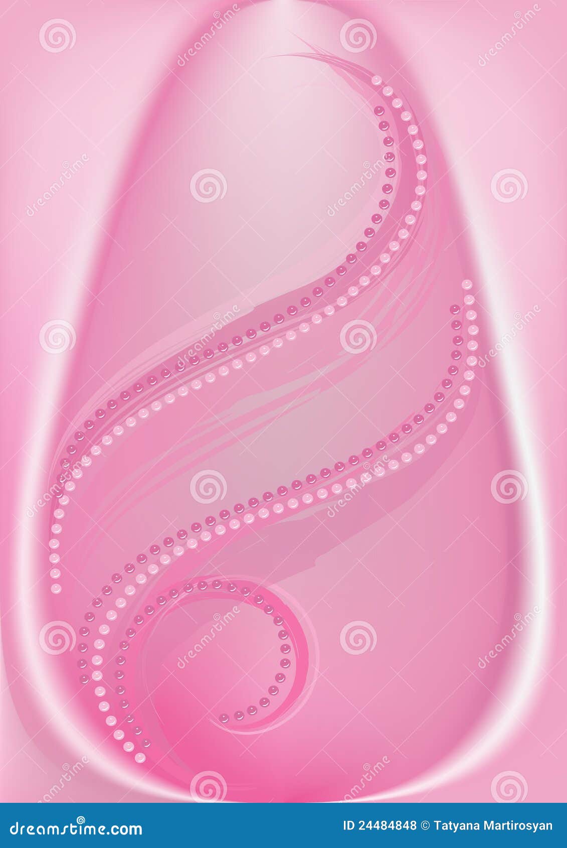 Oval Shape with Beads in Shades of Pink Stock Vector - Illustration of ...