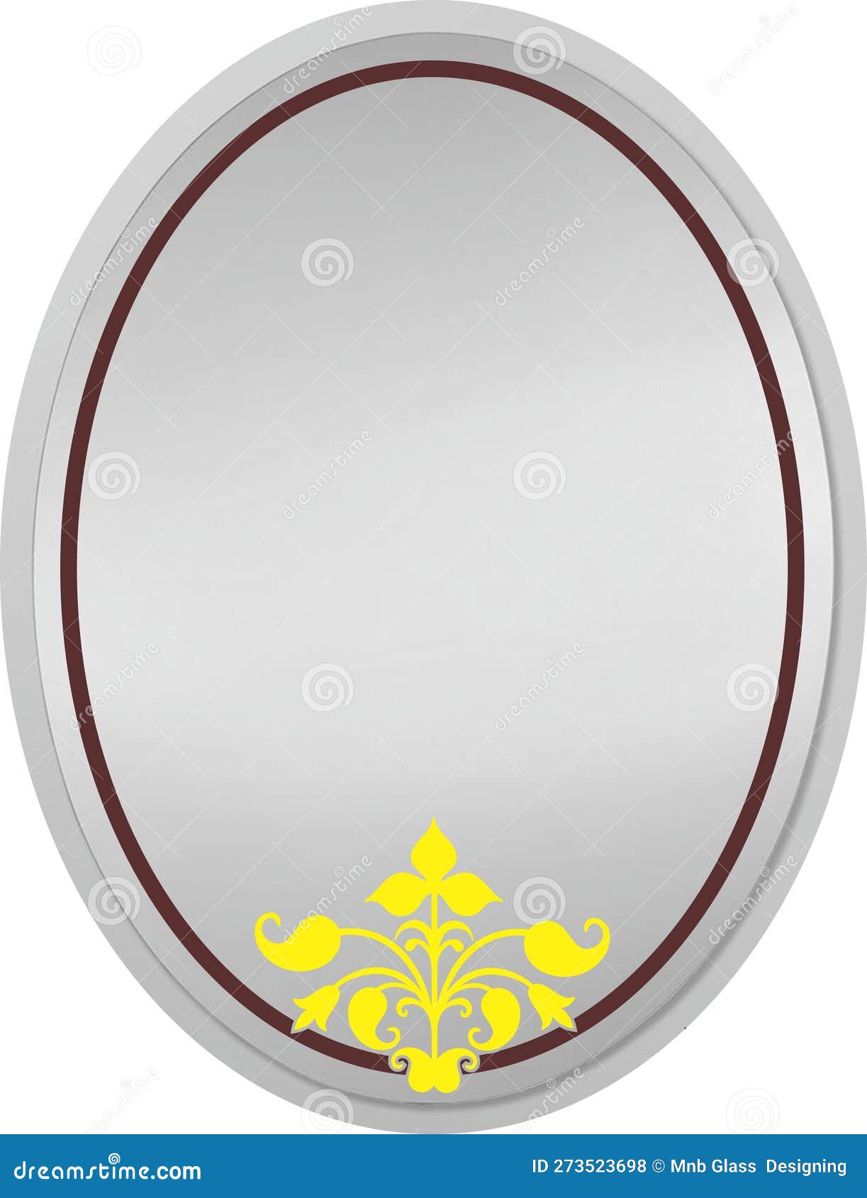 Oval Shape Mirrors Glass Border Design Vector CDR Stock Vector ...