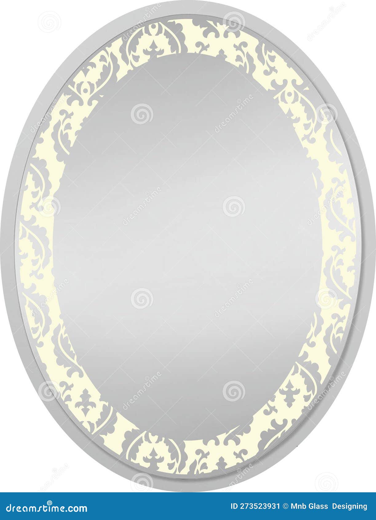 Oval Shape Mirrors Glass Border Design Vector CDR Иллюстрация вектора ...
