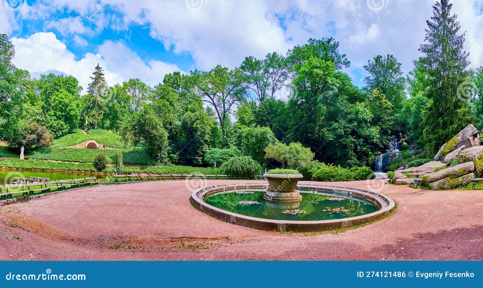 Oval Shape Pool in Assembly Square of Sofiyivka Park, Uman, Ukraine ...