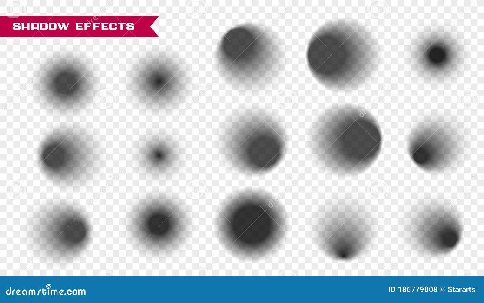 Oval Shape Realistic Shadow Effect Big Set Stock Illustration ...