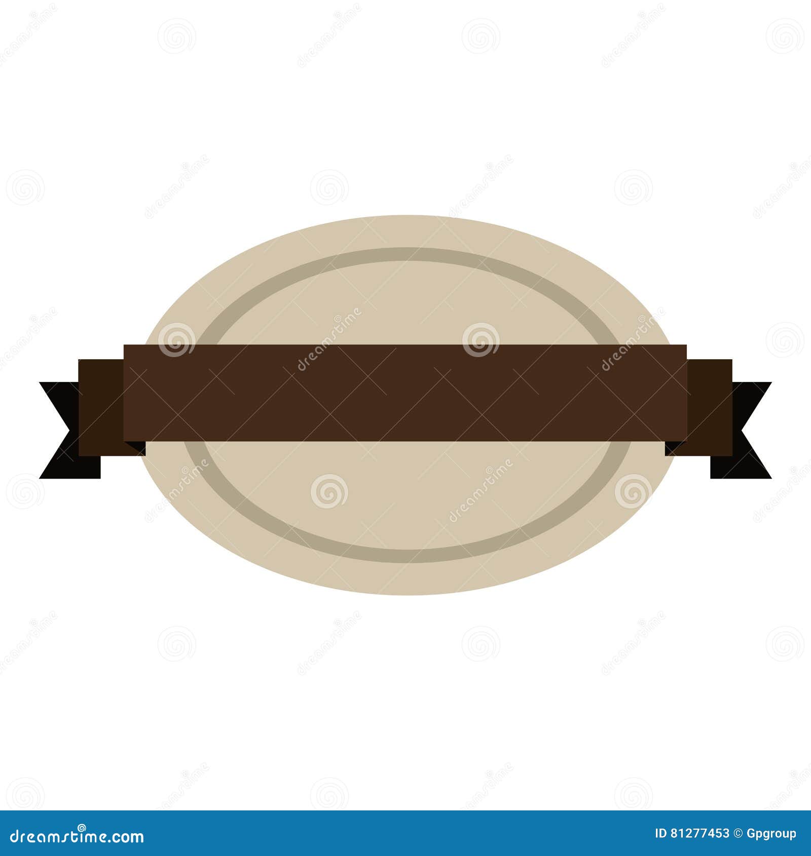 Oval Shape Seal Stamp with Brown Label Center Stock Illustration ...