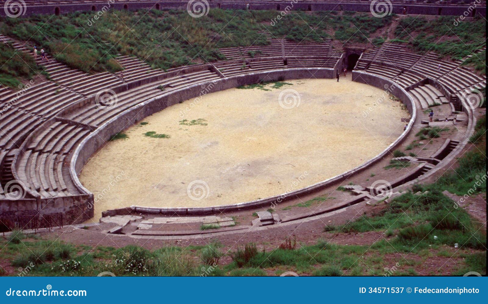 Oval-shaped Amphitheater Surrounded by a Mediterranean Hill Stock Image ...