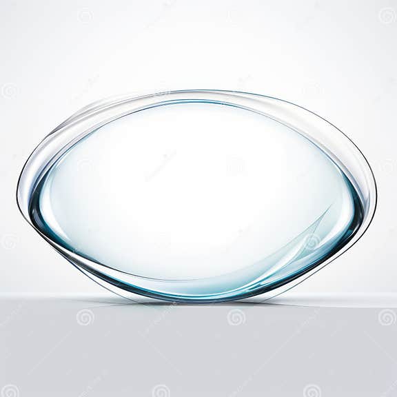 An Oval Shaped Glass Object on a White Background Stock Illustration ...
