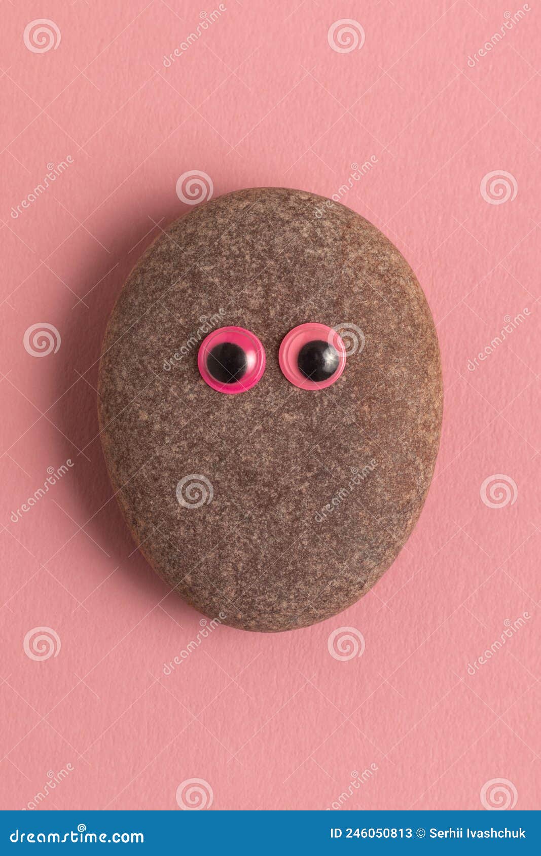 Oval Shaped Stone with Googly Eyes Stock Image - Image of pebble, idea ...