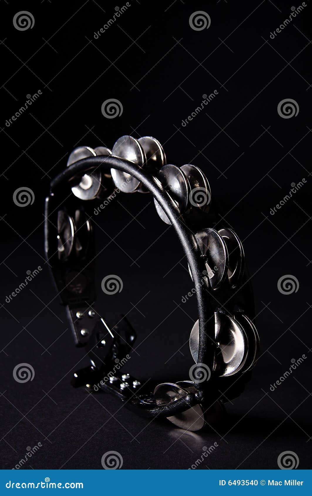 Oval Shaped Tambourine Black Bk Stock Photo - Image of instrument ...