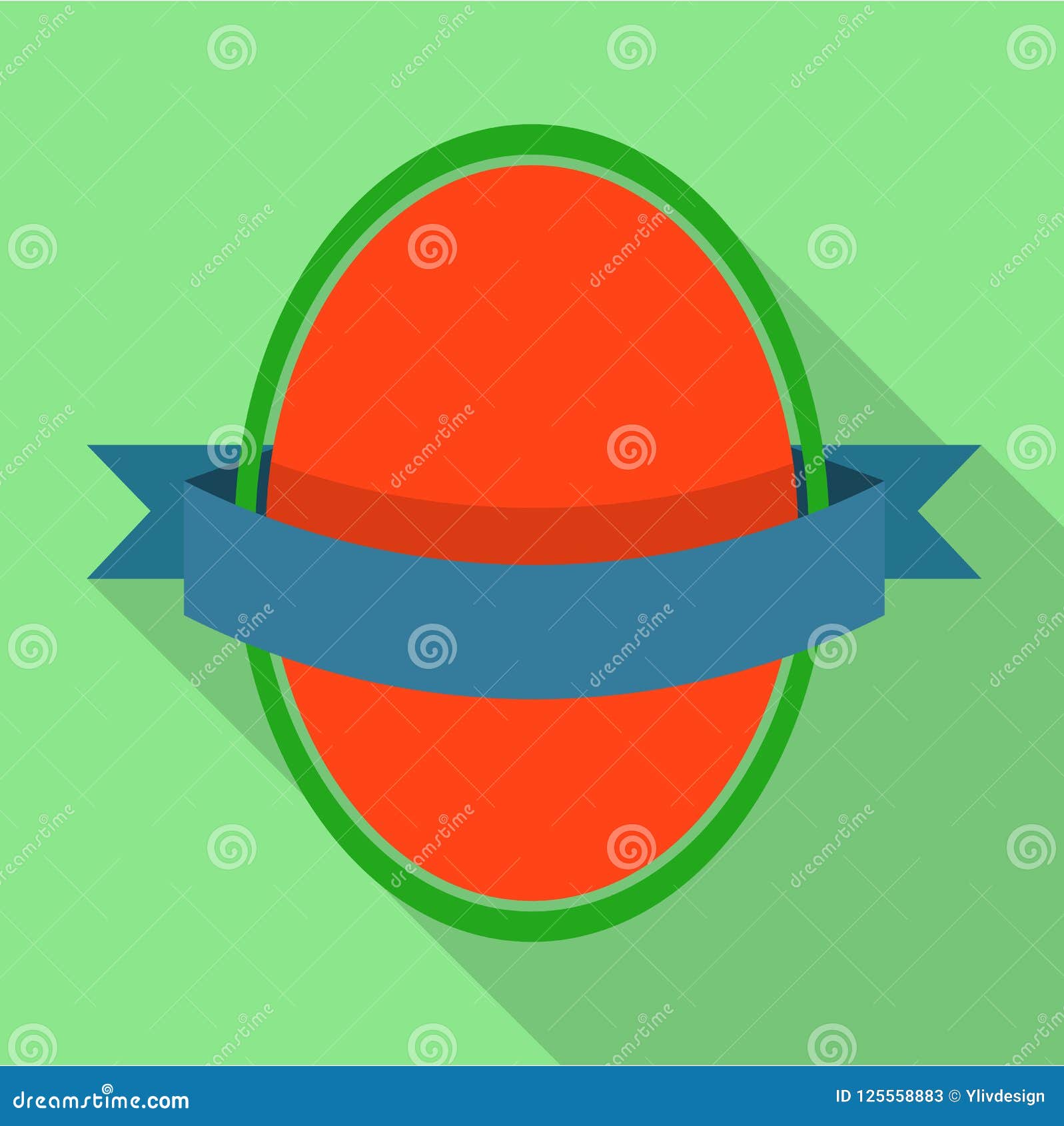 Oval Shield Icon, Flat Style Stock Illustration - Illustration of ...