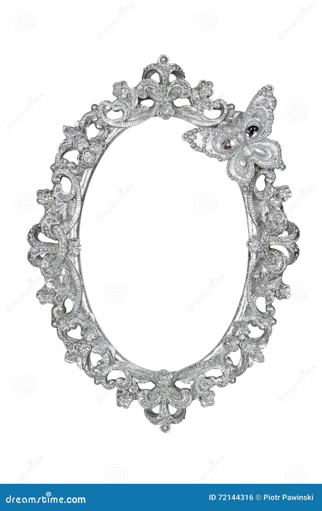 Silver Oval Frame Png