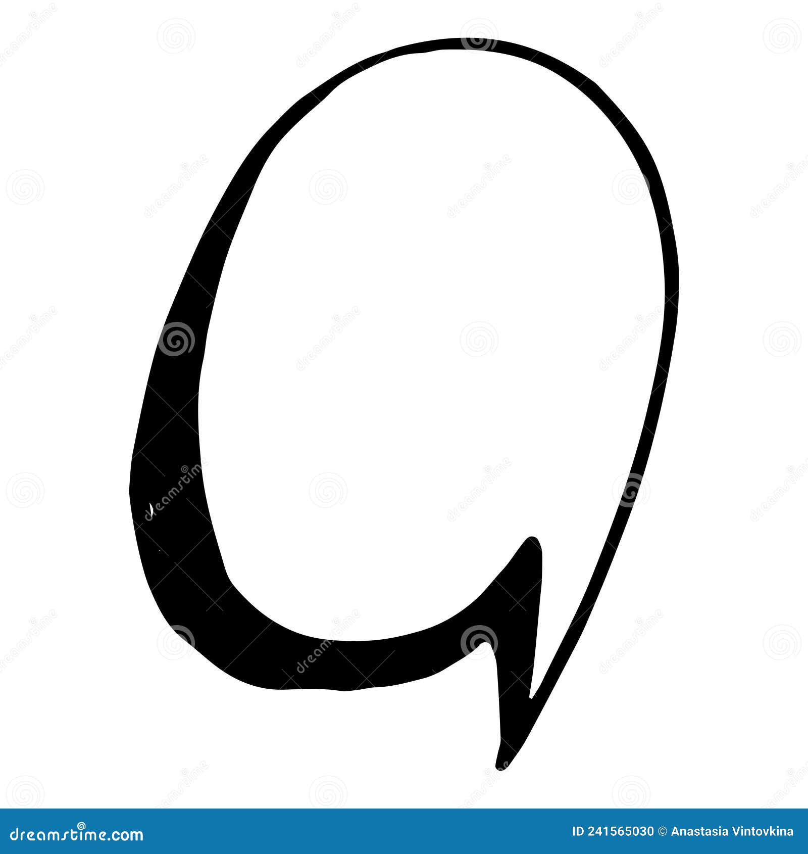 An Oval of a Speech Bubble, Hand-drawn in the Style of a Comic Book ...