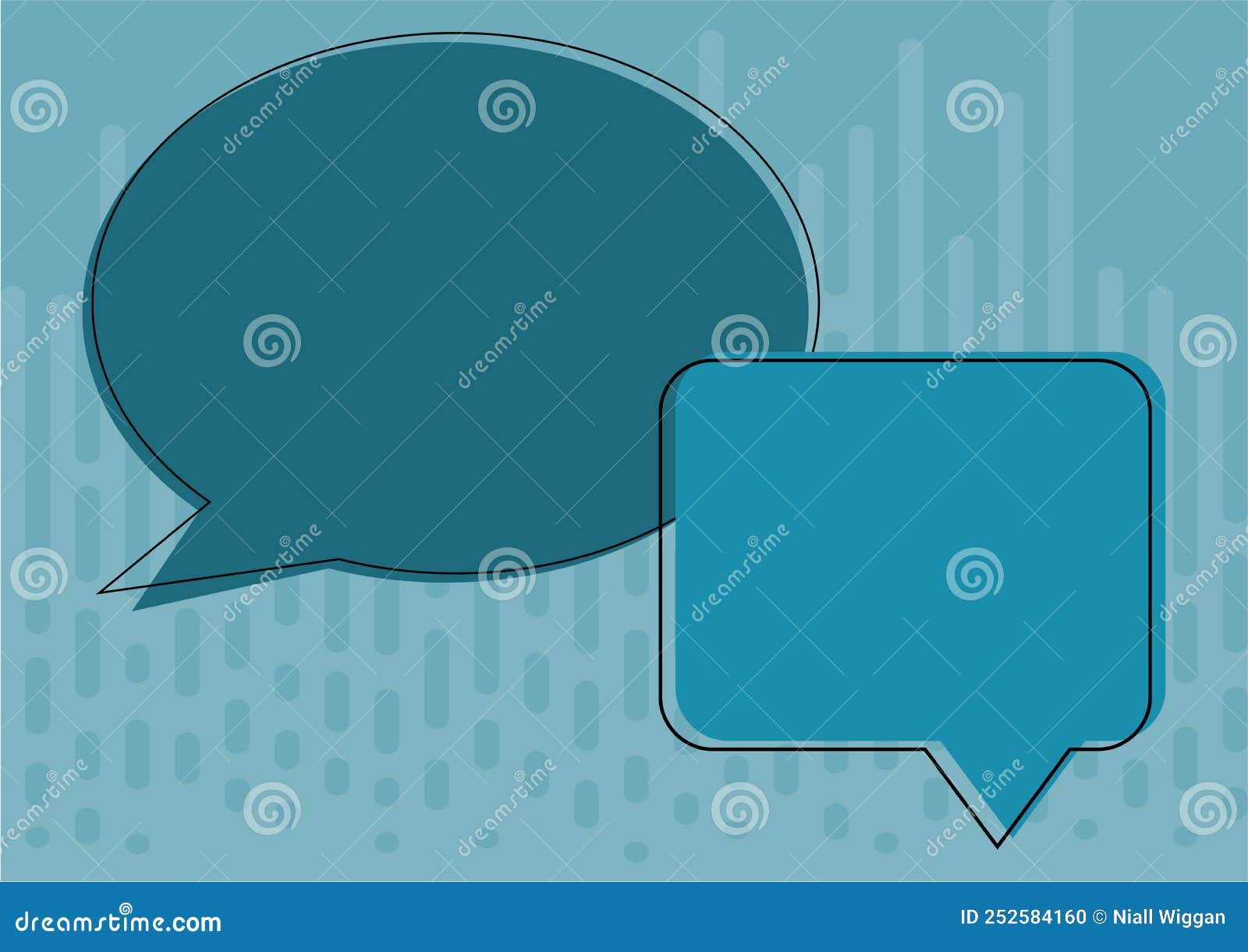 Oval and Square Blank Speech Bubbles on Color Background Design. Empty ...
