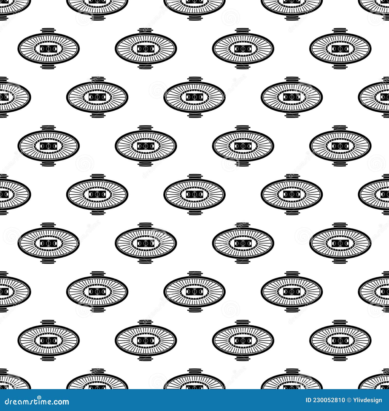 Oval Stadium Pattern Seamless Vector Stock Vector - Illustration of ...