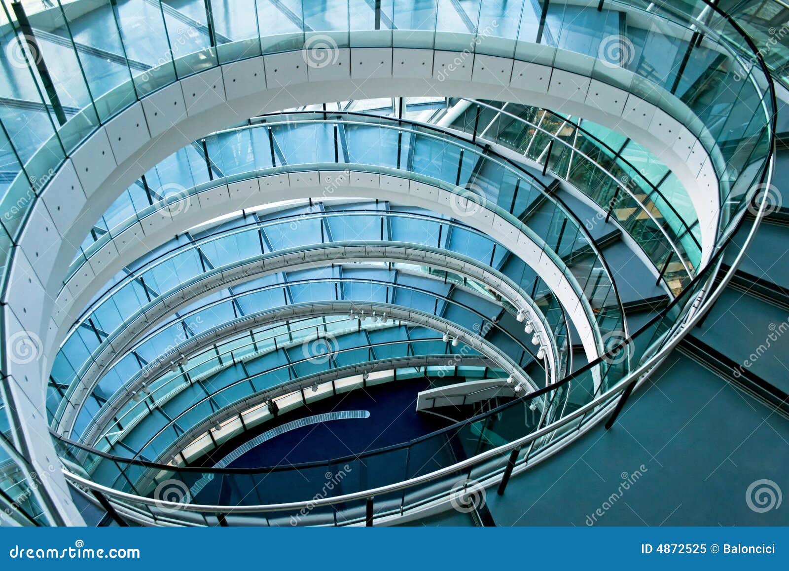 Oval stairway stock image. Image of handrail, escalator - 4872525