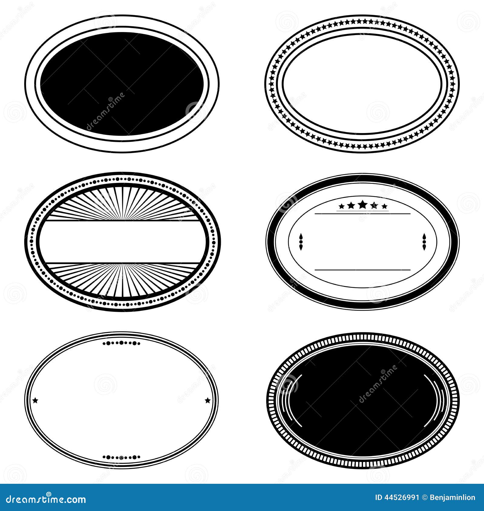Oval Stamp Set stock vector. Illustration of icon, circle - 44526991