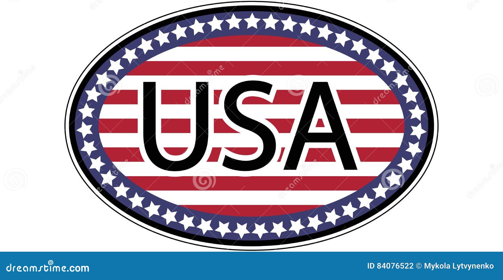 Oval sticker USA stock vector. Illustration of banner - 84076522