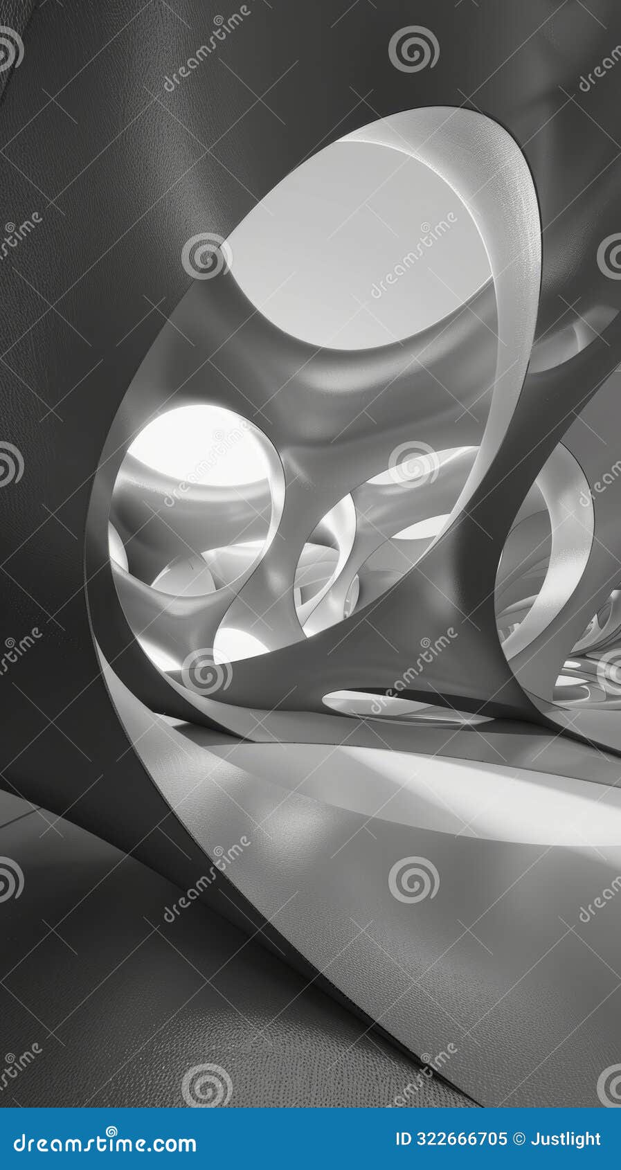 An Oval Table with Overlapping Ovals and Circles in Shades of Grey ...