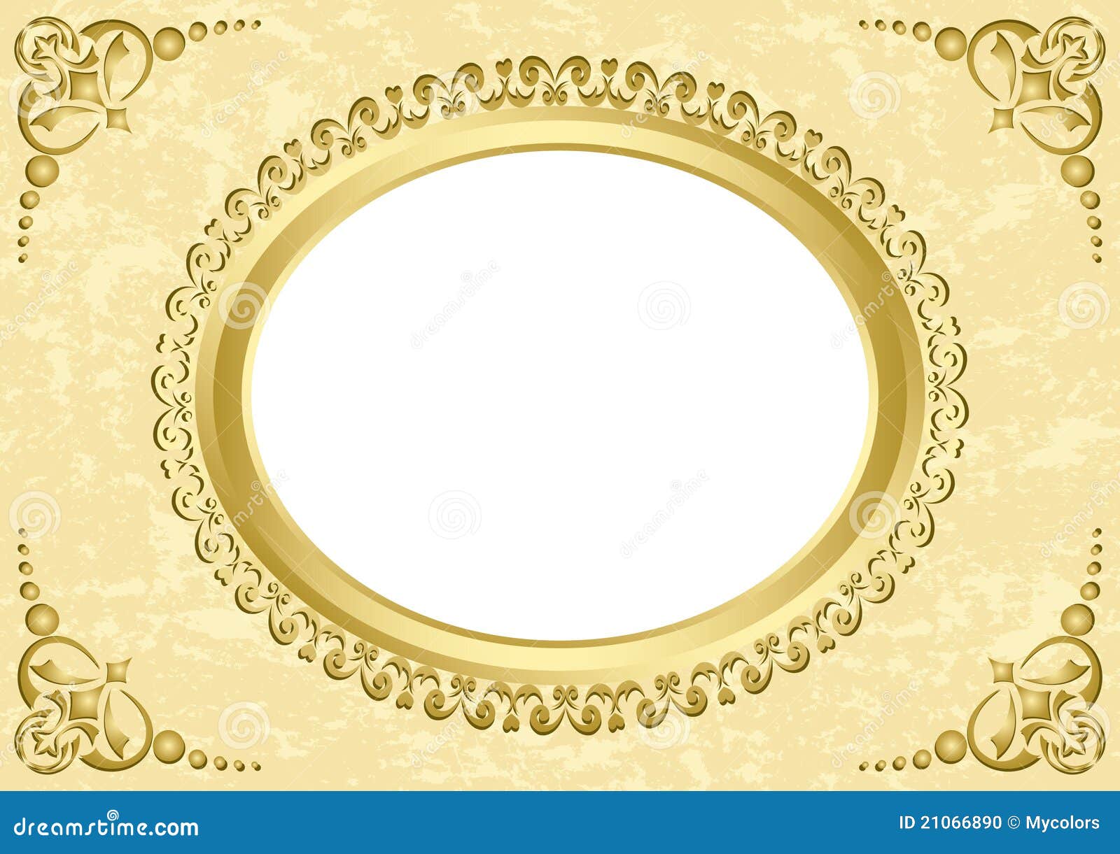 Oval Vector Frame On Grunge Background Stock Vector - Image: 21066890